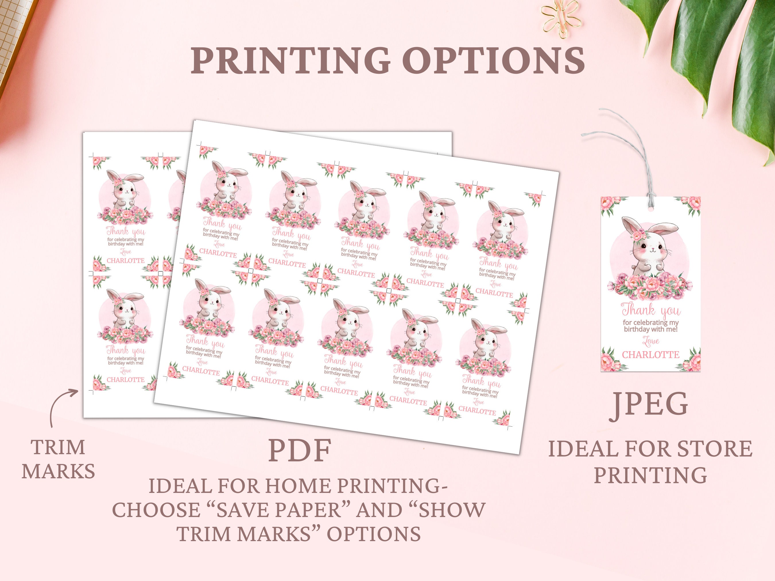 Bunny Birthday Favor Tags Some Bunny is One Decorations Rabbit Birthday ...