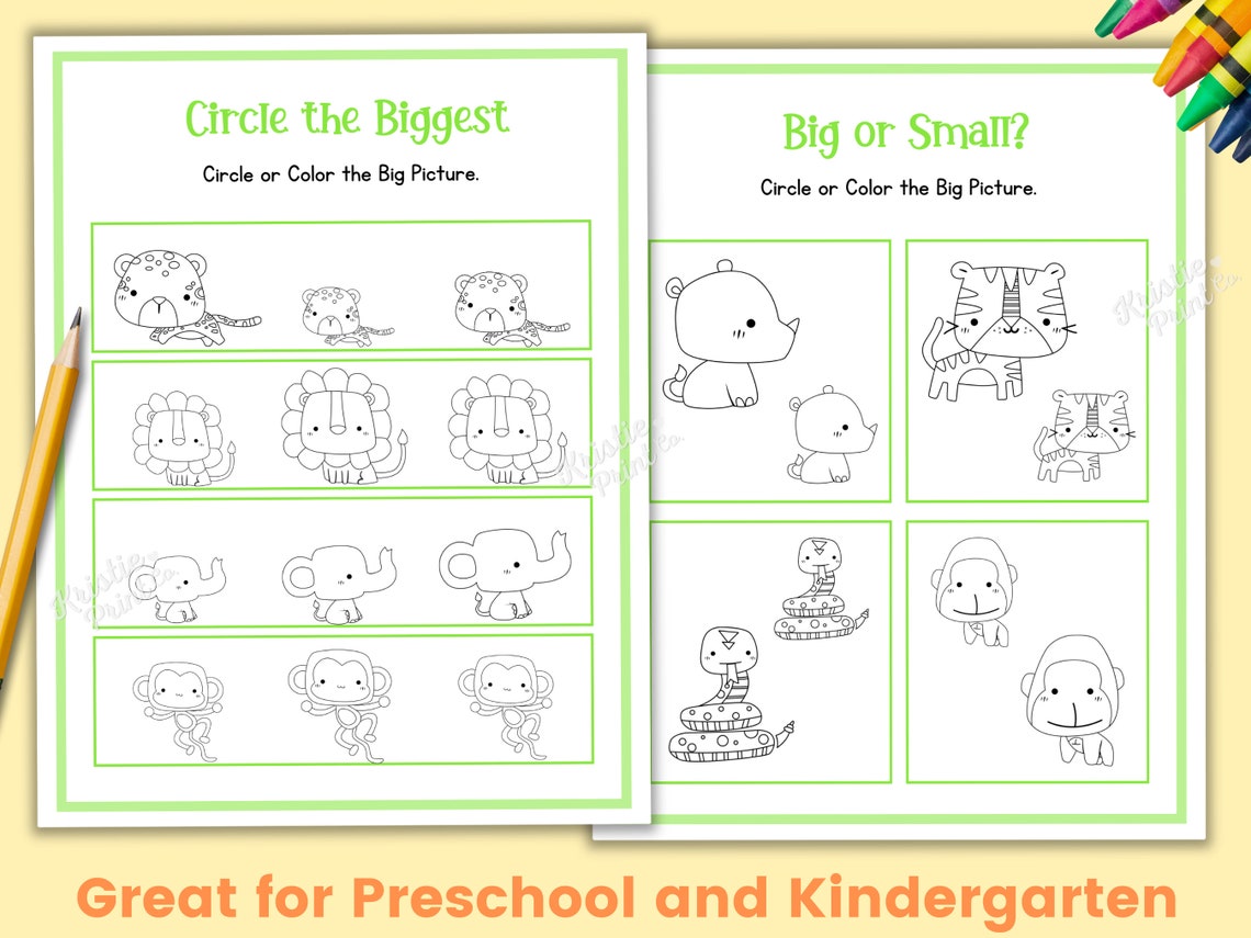 Big Small Worksheets, Preschool Worksheets for Kids, Kindergarten ...