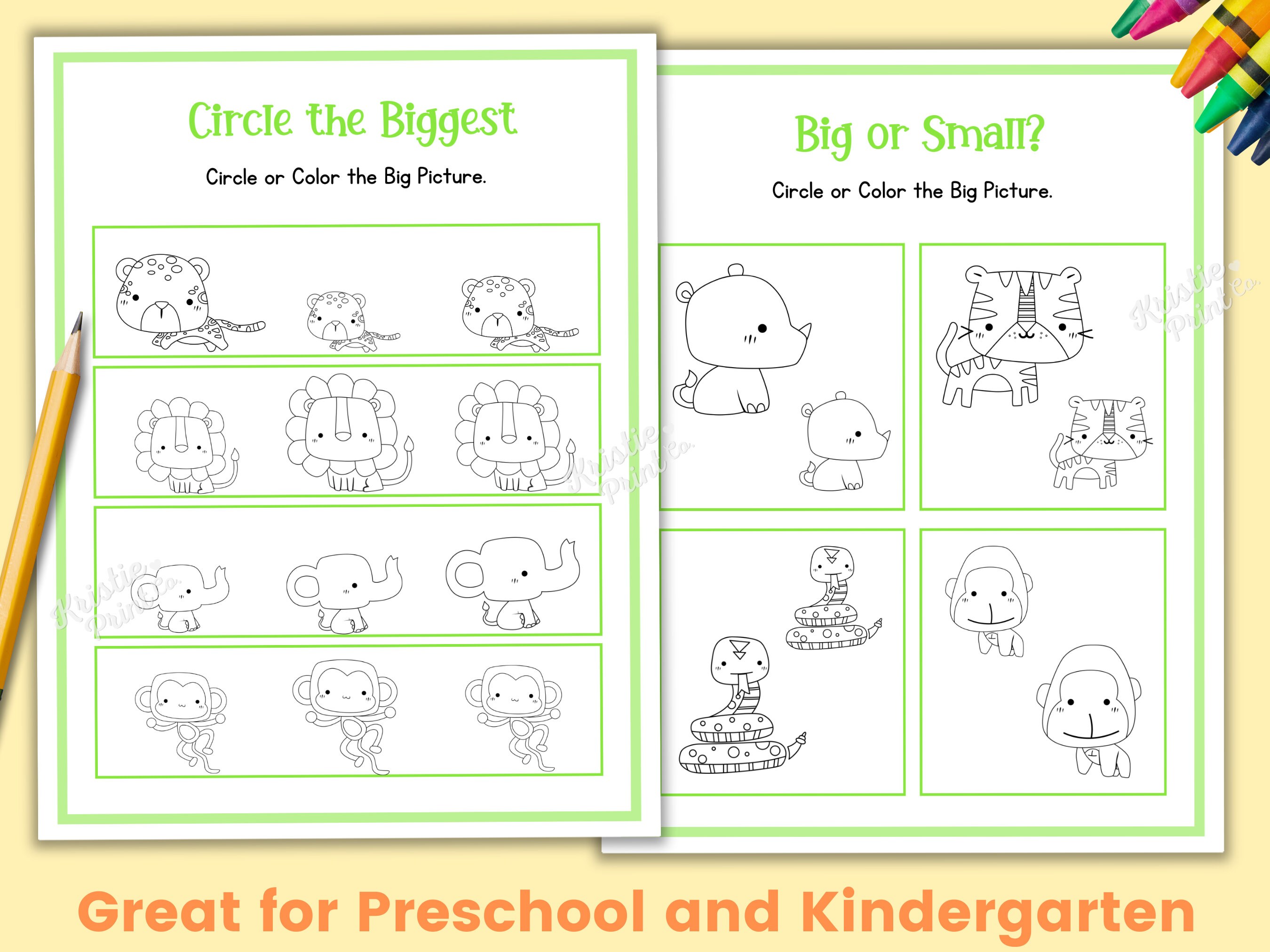 Big Small Worksheets, Preschool Worksheets for Kids, Kindergarten ...