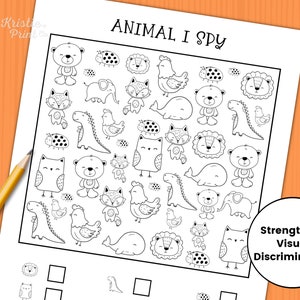 I Spy Animals, I Spy Worksheet, Printable Activity Sheet, I Spy ...