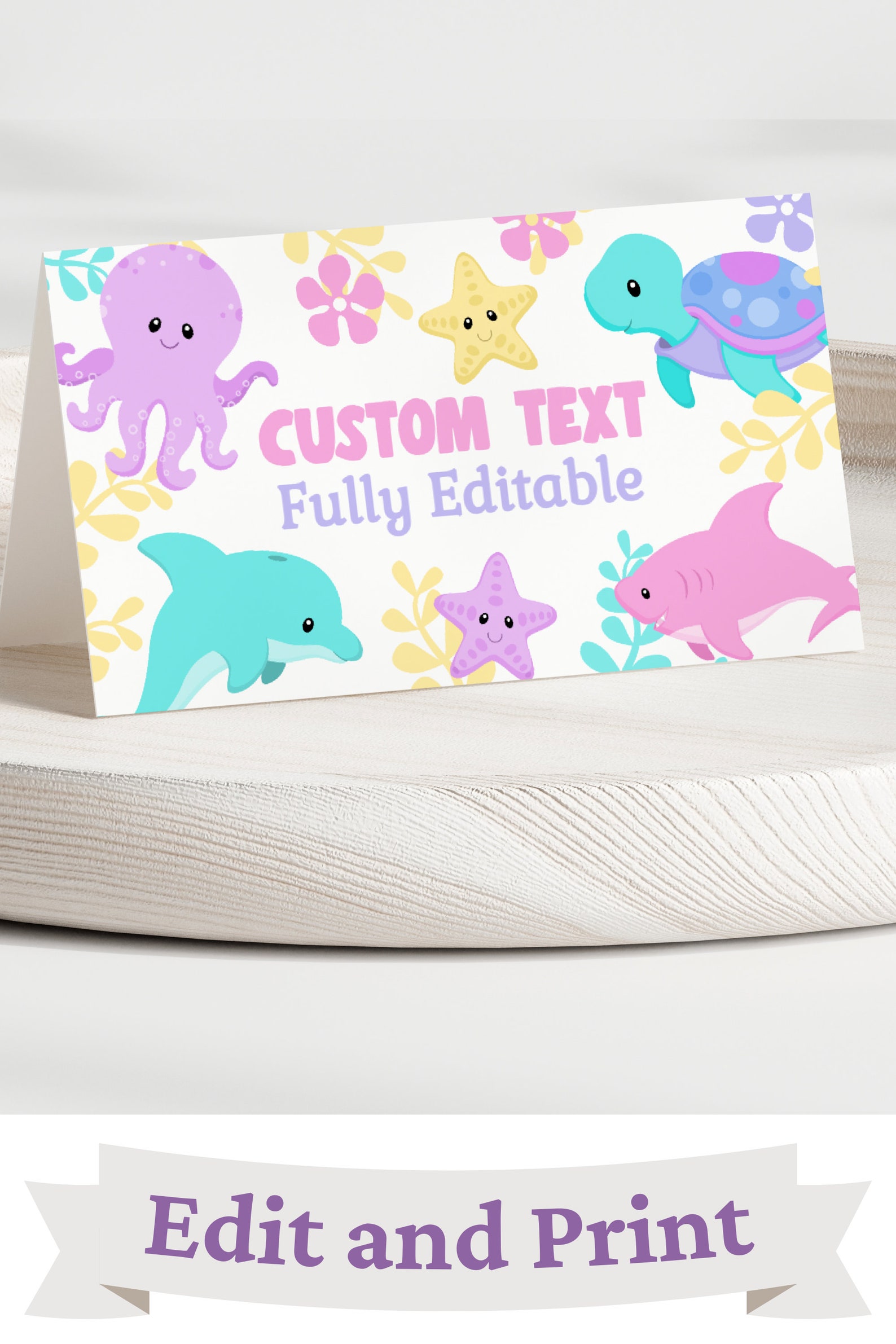 Under the Sea Food Tent Card Under the Sea Party Decorations Sea ...