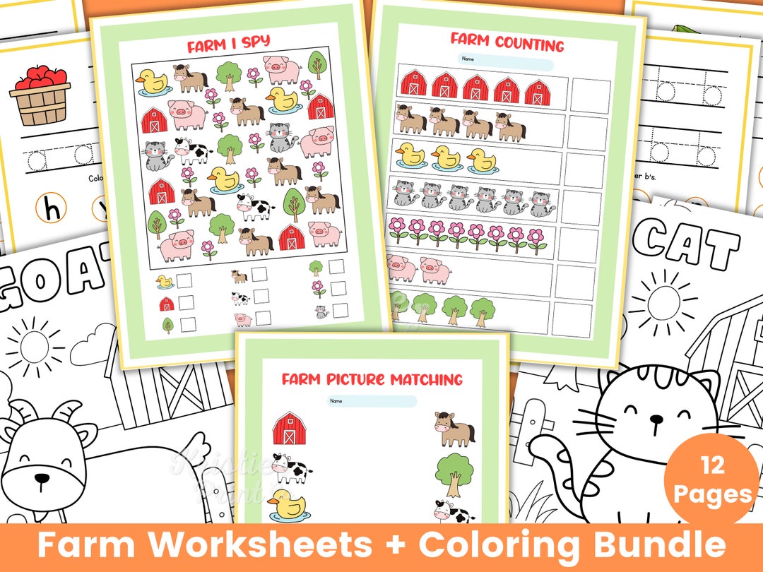 Farm Worksheets for Kids, Farm Theme Preschool, Kindergarten, Preschool ...