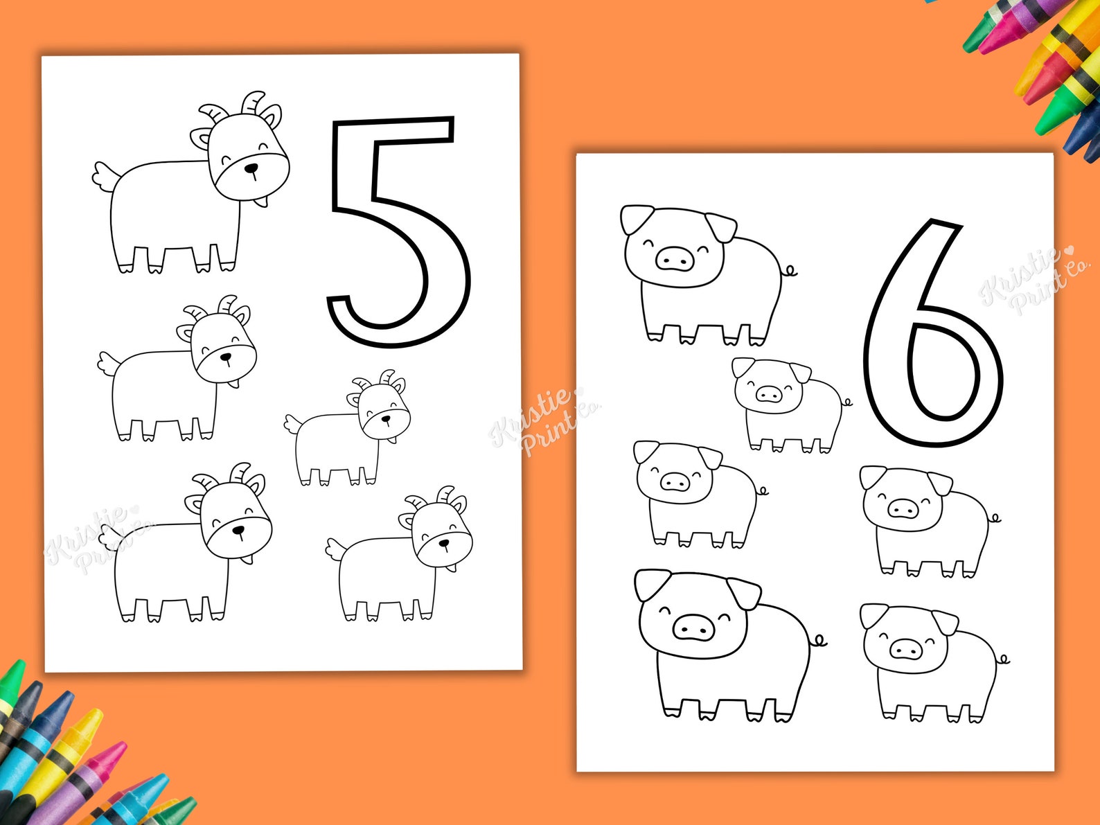 Number Coloring Pages for Kids Preschool Coloring Pages - Etsy
