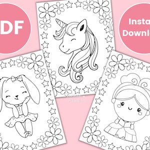 Girls Coloring Pages Printable, Unicorn Coloring Pages for Kids, Kids ...