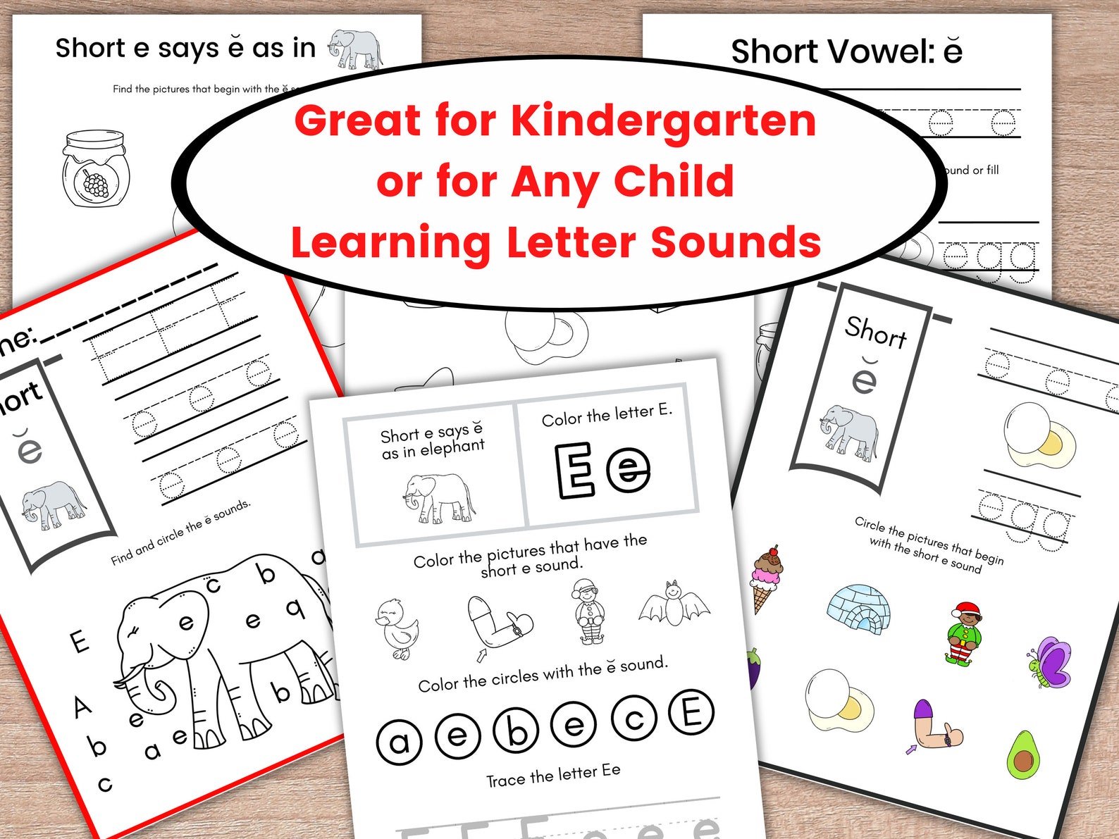 Letter E Worksheet Printables, Phonics Worksheets, Kindergarten ...