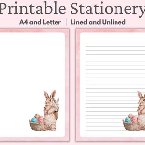 Easter Bunny Stationery, Cute Letter Writing Paper, Cottage Core ...