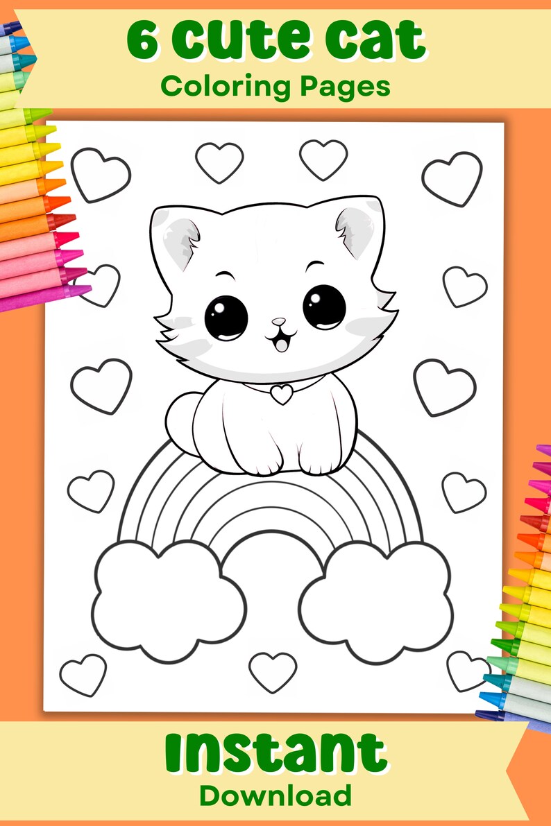 Cute Cat Coloring Sheets for Kids Cute Coloring Pages Cats Coloring ...