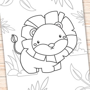 Safari Coloring Pages for Kids, Kids Party Games, Jungle Birthday Favor ...
