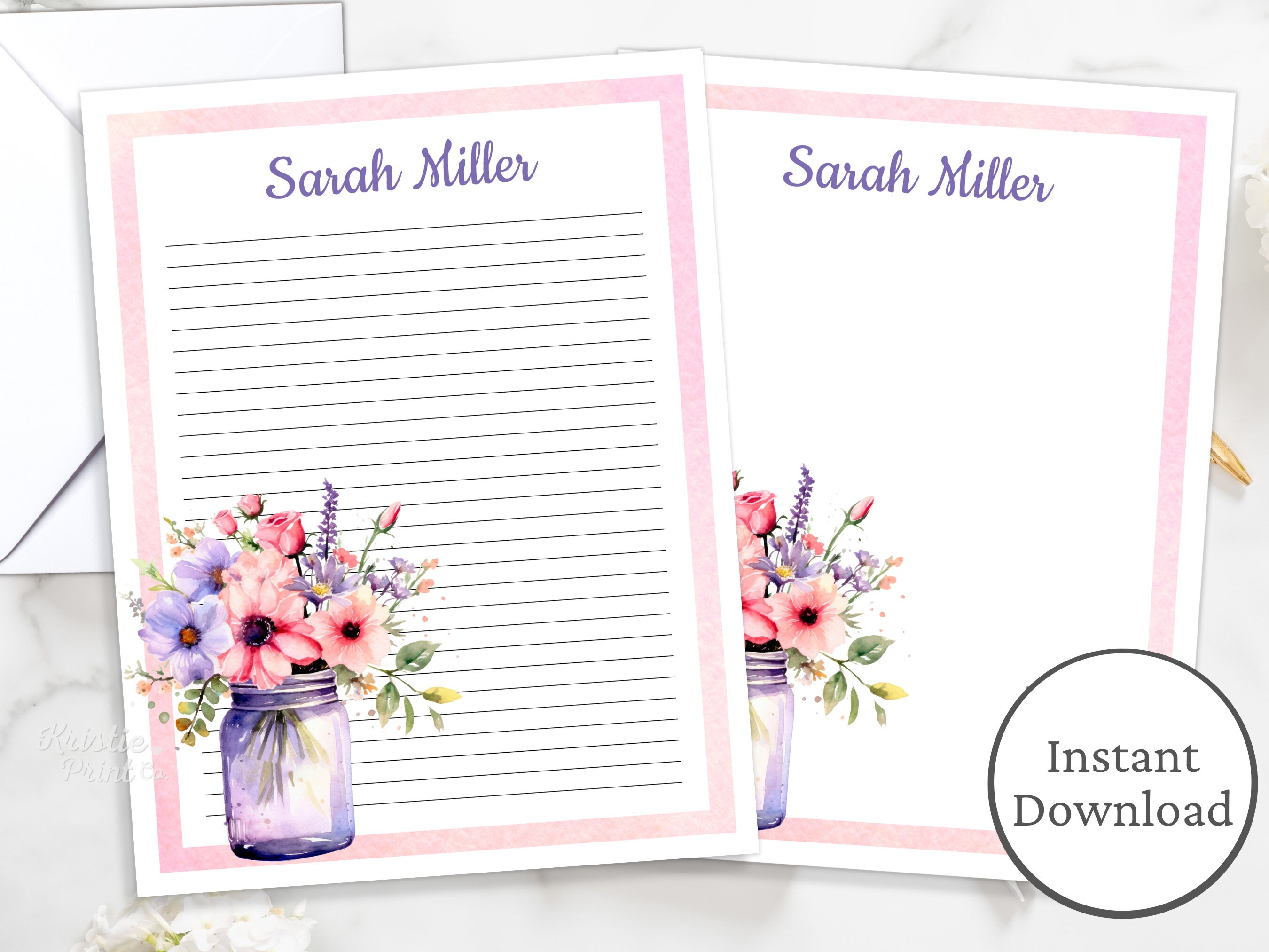 Personalized Stationery, Country Stationary, Wildflower Stationery ...