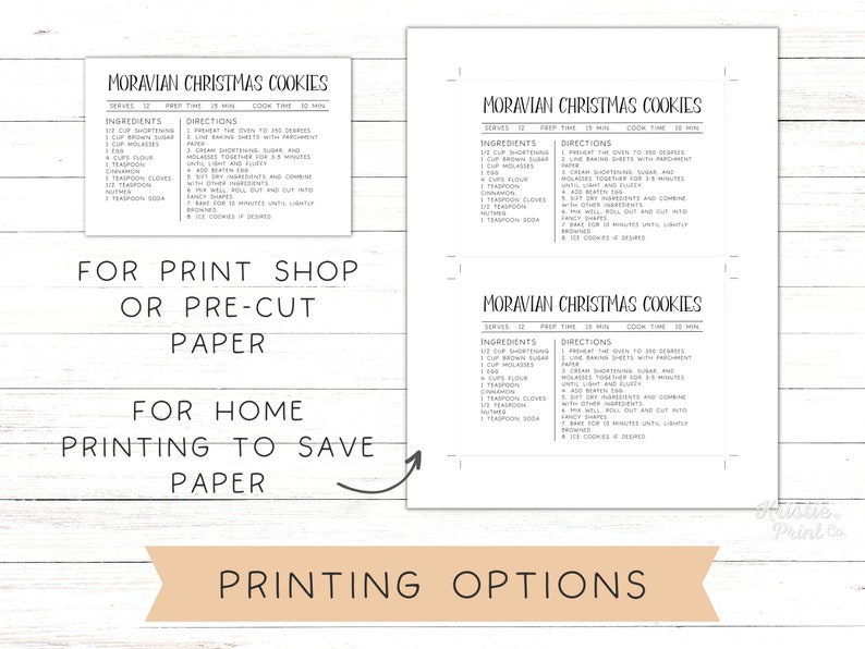 Recipe Card Custom, Recipe Template Printable, Farmhouse Recipe Card ...