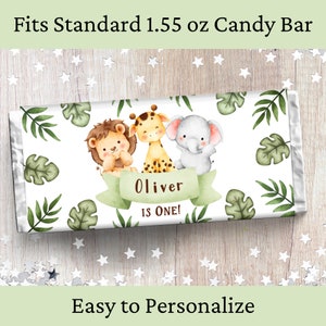 Candy Bar Wrappers for Birthday Safari Theme Birthday Party Decoration ...