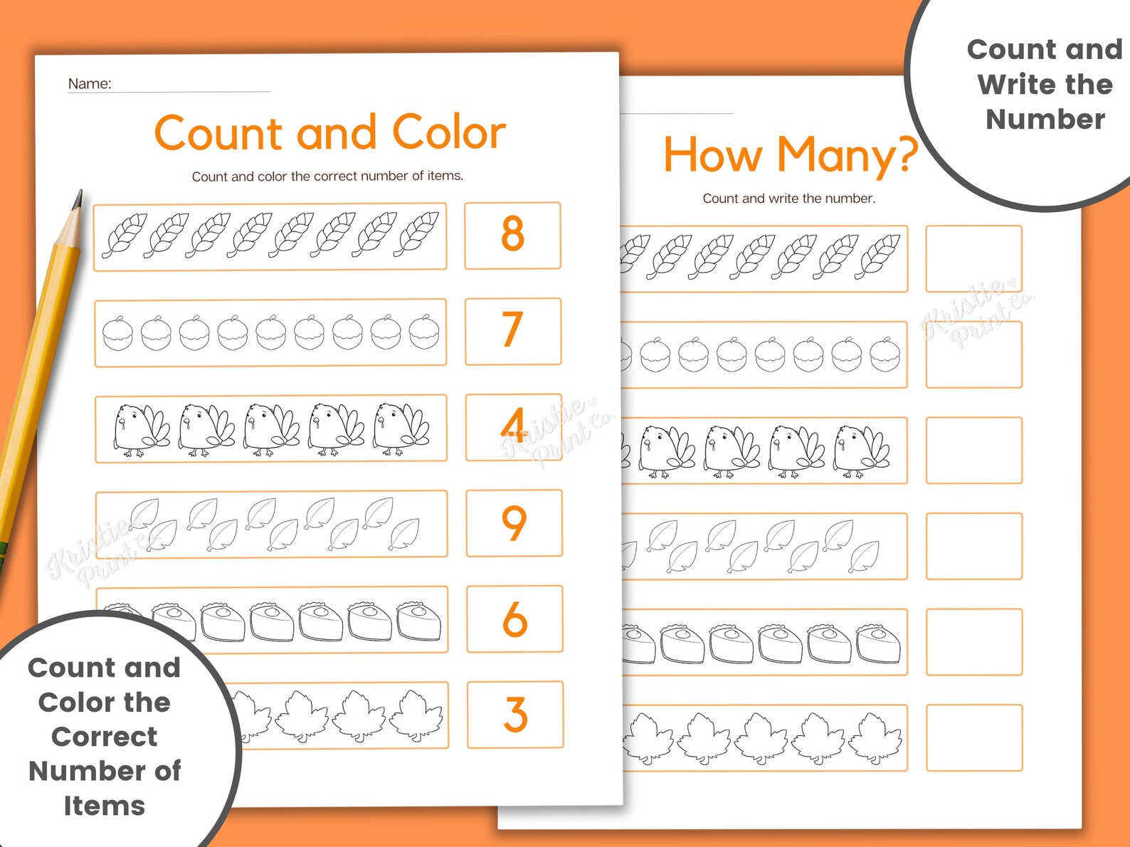 Counting Worksheets, Kindergarten Math Worksheets, Preschool Math ...
