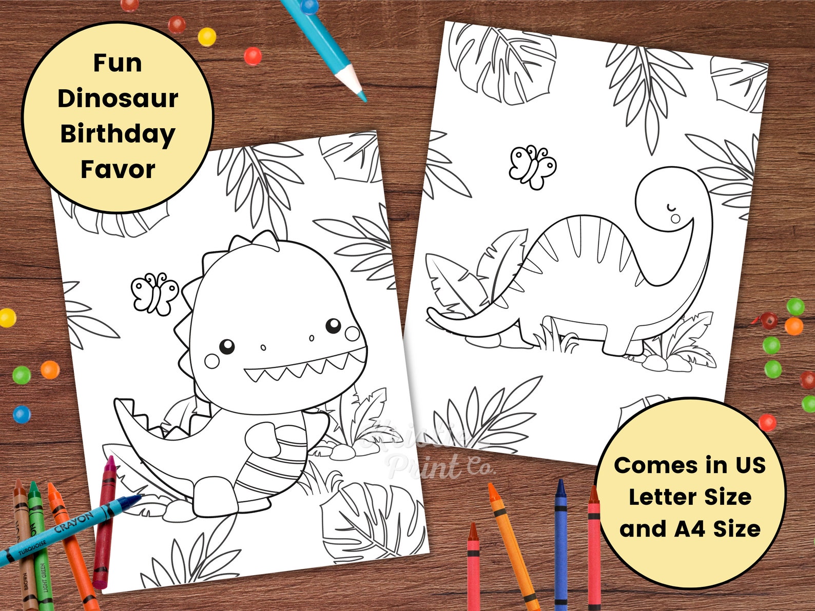 Cute Dinosaur Coloring Pictures Kids Coloring Pages Dinosaur Party ...