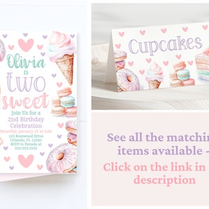 Two Sweet Welcome Sign Girl 2nd Birthday Welcome Second Birthday Party ...