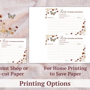 Editable Recipe Card Template, Boho Bridal Shower, Recipe Card ...