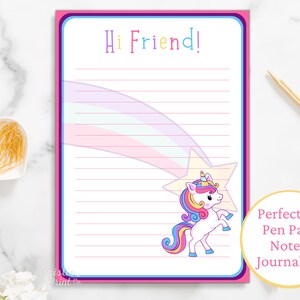 Unicorn Stationery, Letter Writing Paper, Printable Letter Writing ...