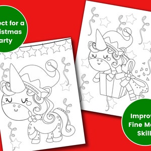 Christmas Unicorn Coloring Pages for Kids, Coloring Pages Printable ...