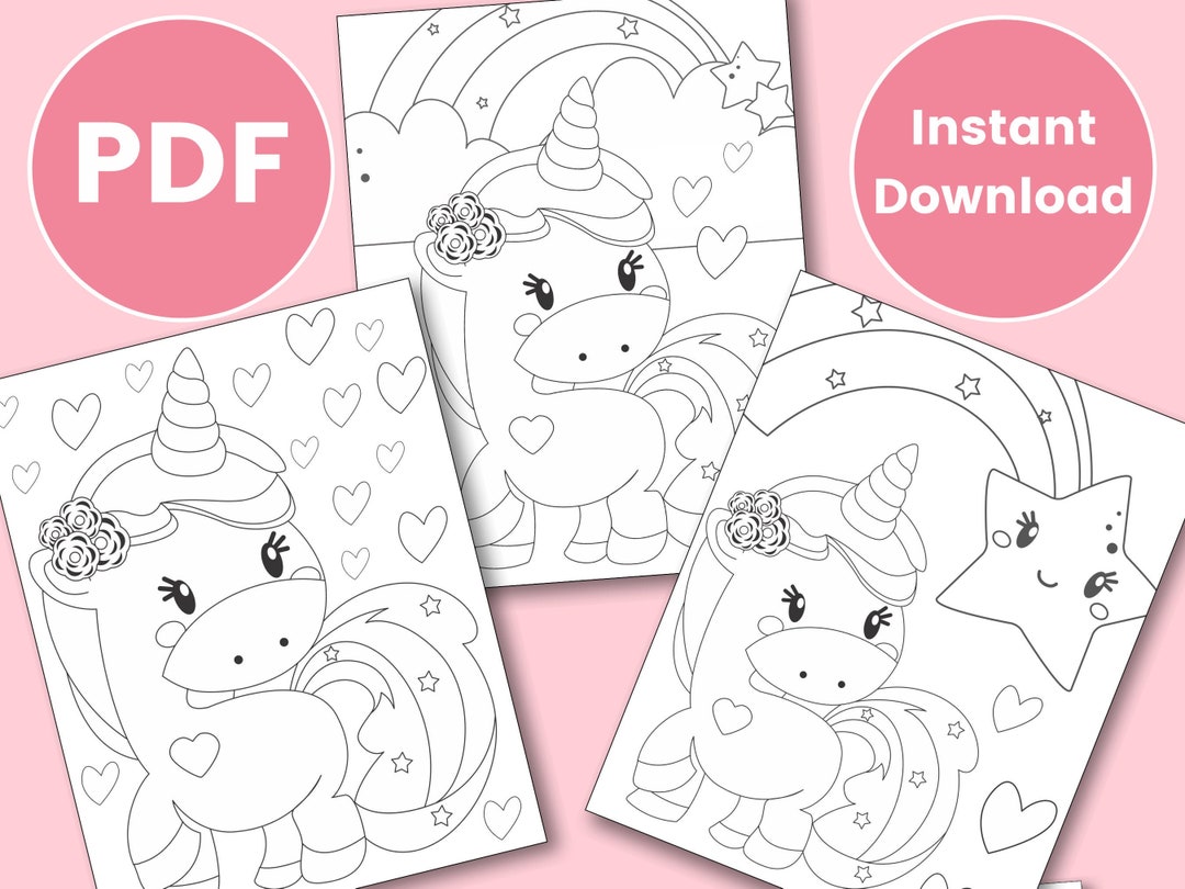 Unicorn Coloring Pages, Printable Coloring Pages for Kids, Unicorn ...
