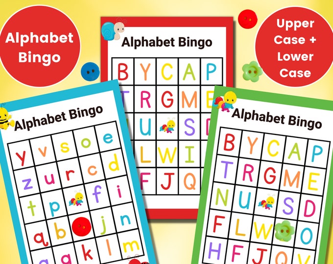 Alphabet Bingo Educational Activities Kids Activity - Etsy