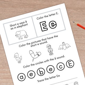 Letter E Worksheet Printables, Phonics Worksheets, Kindergarten ...