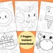 Summer Coloring Pages for Kids, Kids Party Games, Beach Birthday Favor ...