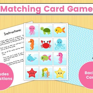 Matching Card Game, Memory Game, Educational Activities, Kids Activity ...