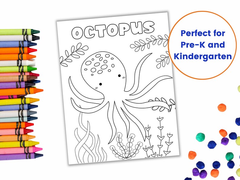 Octopus Coloring Page, Coloring Pages for Kids, Kids Party Games ...