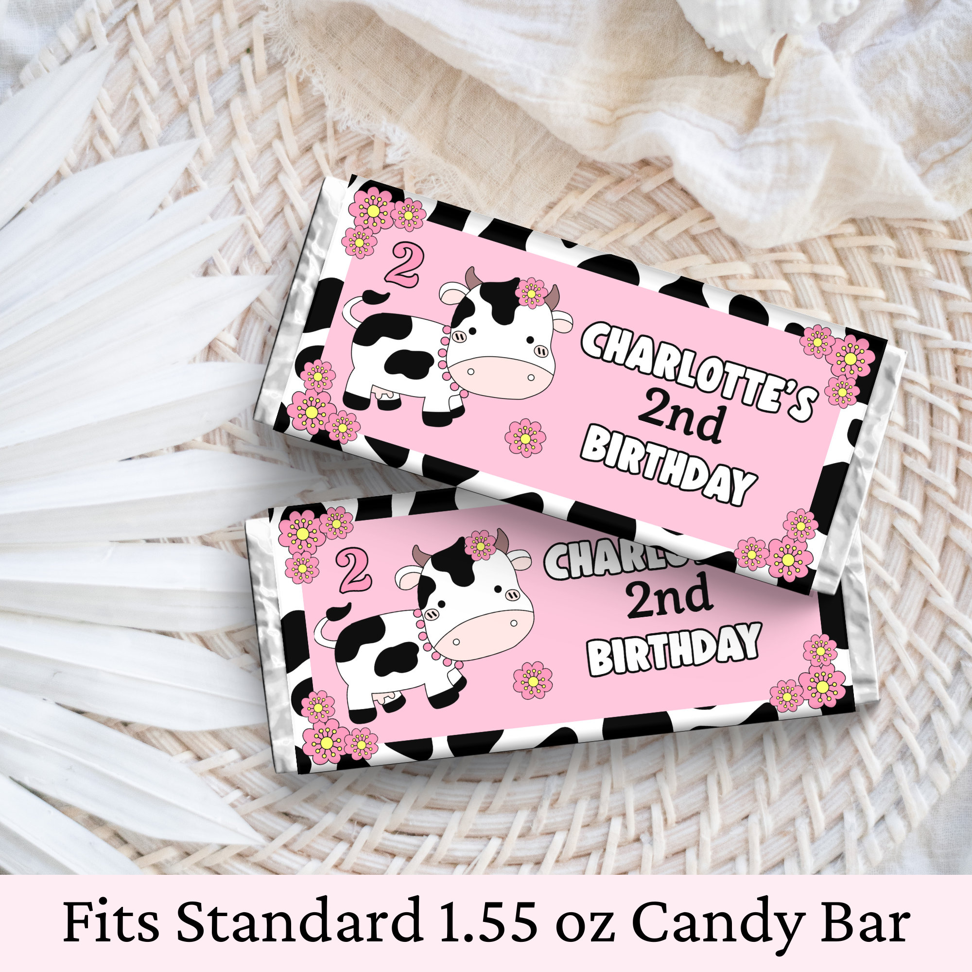 Candy Bar Wrappers for Birthday Cow Theme Birthday Party Decoration Cow ...