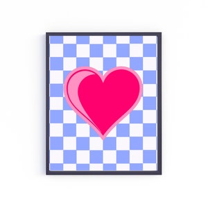 Preppy Heart Wall Art Trendy Poster Prints Purple Wall Art Set of 3 ...