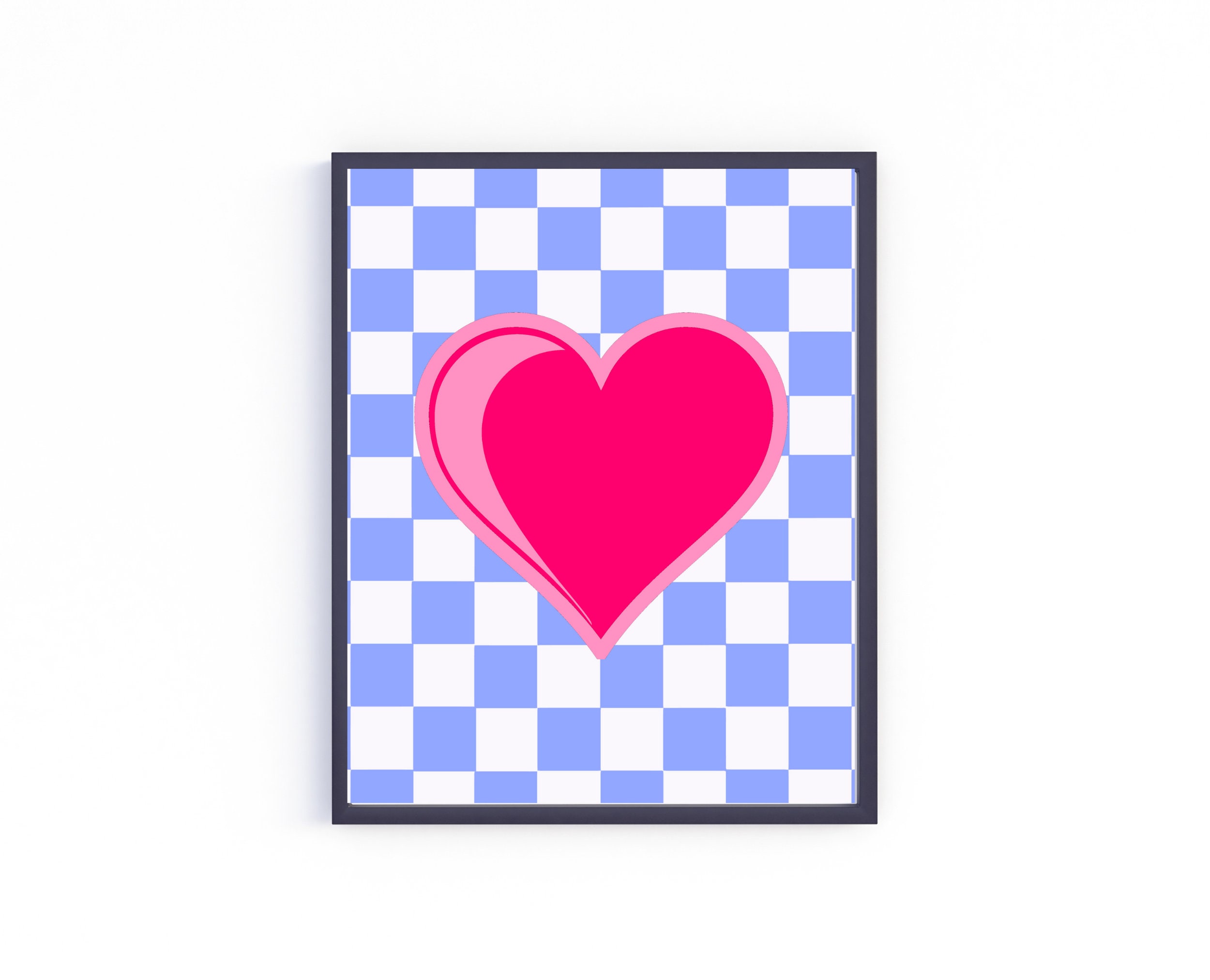 Preppy Heart Wall Art Trendy Poster Prints Purple Wall Art Set of 3 ...