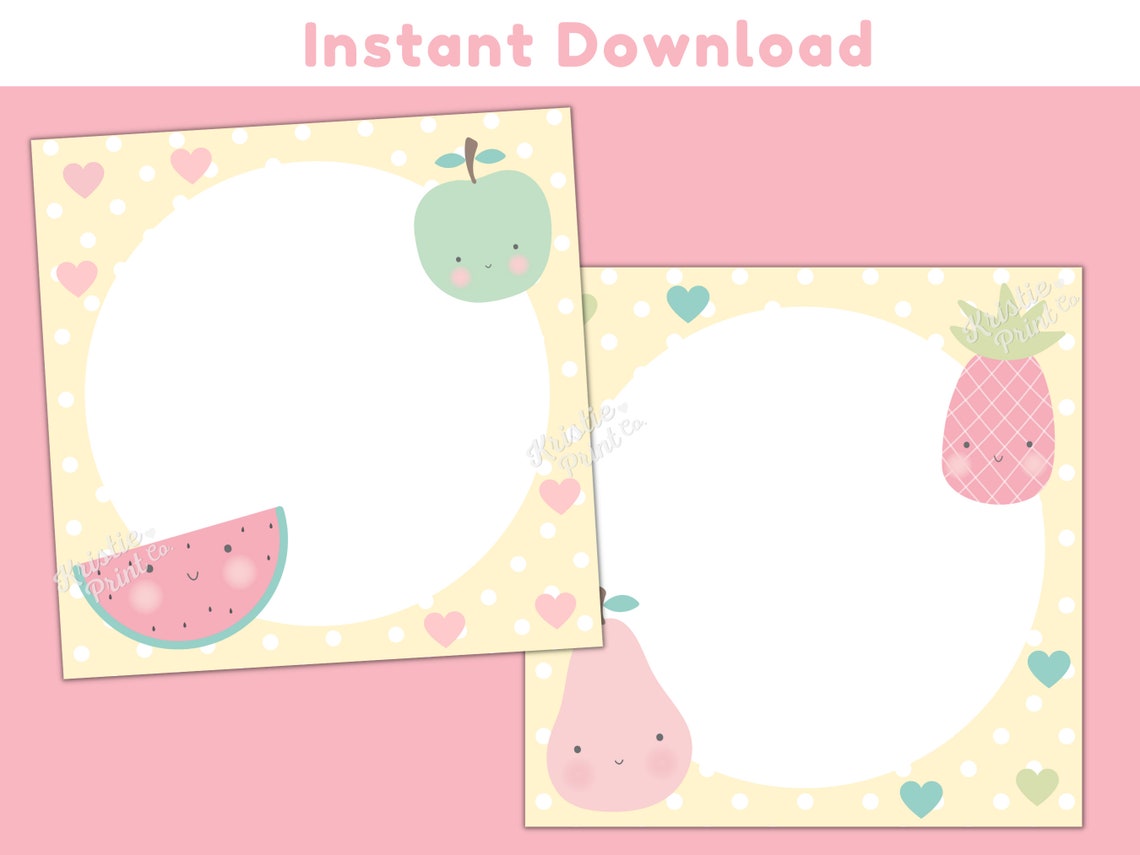 Printable Memo Pad, Fruit Memo Sheets, Cute Printable Notepad, Kawaii ...