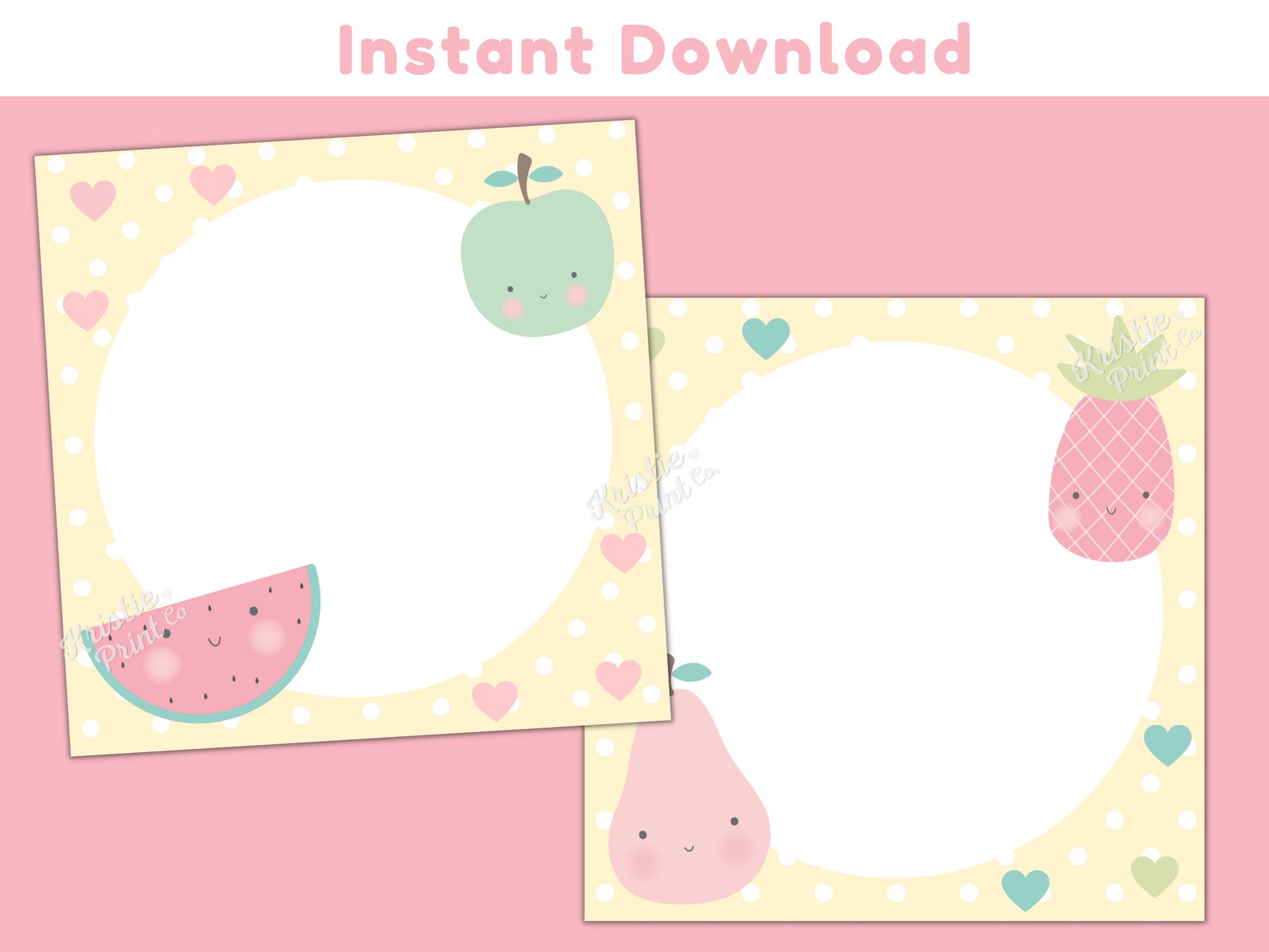 Printable Memo Pad, Fruit Memo Sheets, Cute Printable Notepad, Kawaii ...