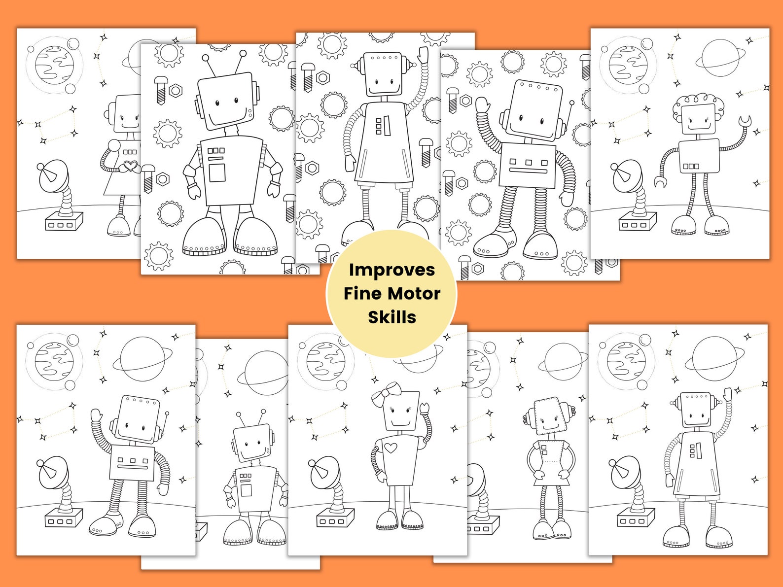 Robot Coloring Pages for Kids, Printable Kids Coloring Pages, Robot ...