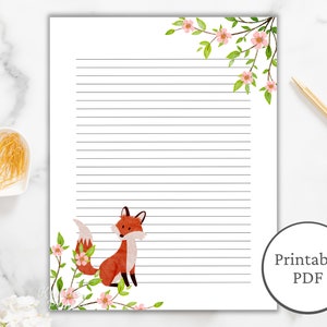 Cute Woodland Stationery, Forest Animals Stationery, Digital Note Paper ...