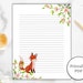 Cute Woodland Stationery, Forest Animals Stationery, Digital Note Paper ...