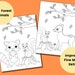 Forest Animal Coloring Pages for Kids, Kids Party Games, Woodland ...
