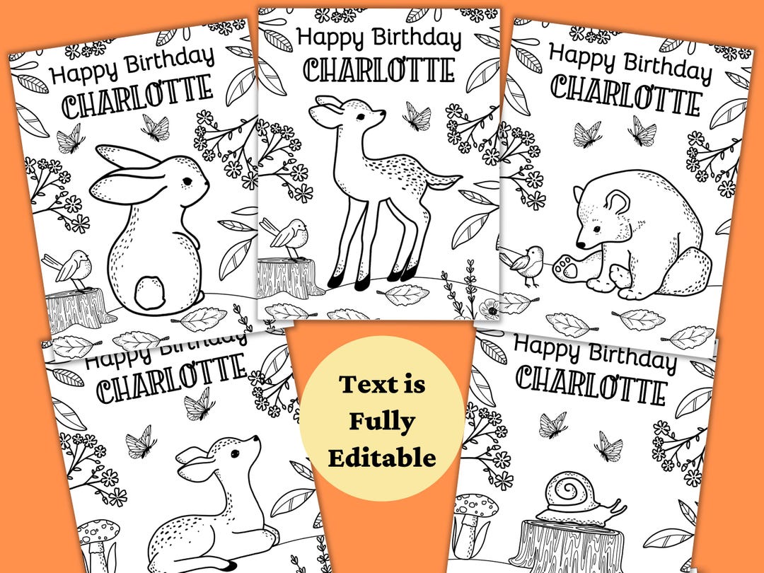 Personalized Woodland Coloring Pages Printable Coloring Page for Kids ...
