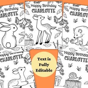 Personalized Woodland Coloring Pages Printable Coloring Page for Kids ...