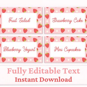 Strawberry First Food Label Berry First Birthday Strawberry Birthday ...