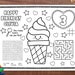 Editable Ice Cream Placemat, Ice Cream Coloring Page for Kids, Kids ...