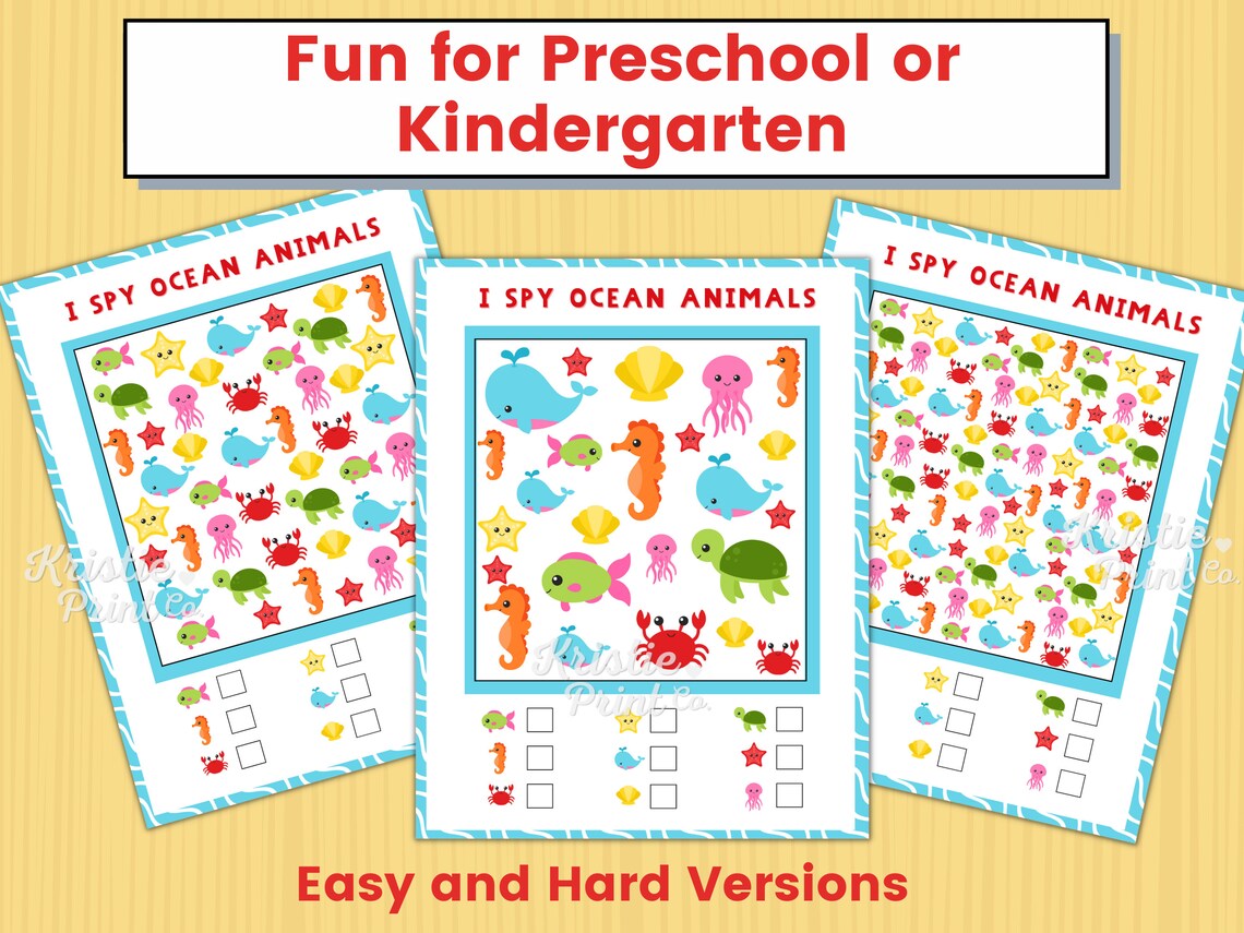 I Spy Printable Activity Sheet, I Spy Printables, Ocean Party Games ...