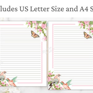 Bird Stationary Printable, Spring Stationary, Vintage Stationery ...