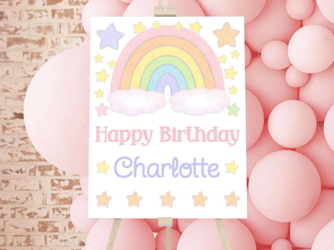 Rainbow Birthday Sign Rainbow Welcome Sign Instant Download Rainbow ...