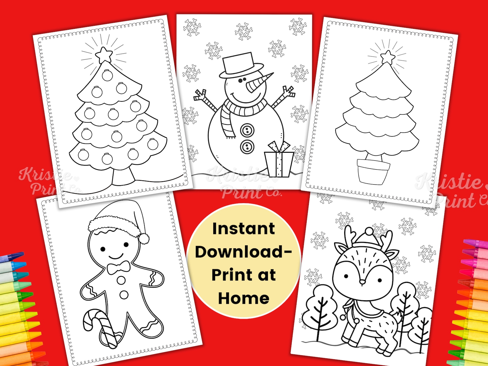 Christmas Coloring Pages Preschool Kindergarten Coloring Sheets Blank ...