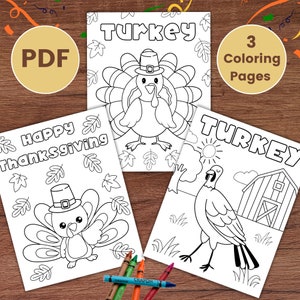 Cute Coloring Turkey Coloring Pages for Kids Kids Party Games ...