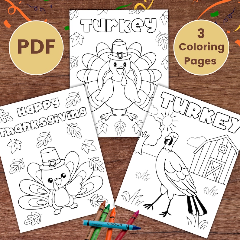 Cute Coloring Turkey Coloring Pages for Kids Kids Party Games ...