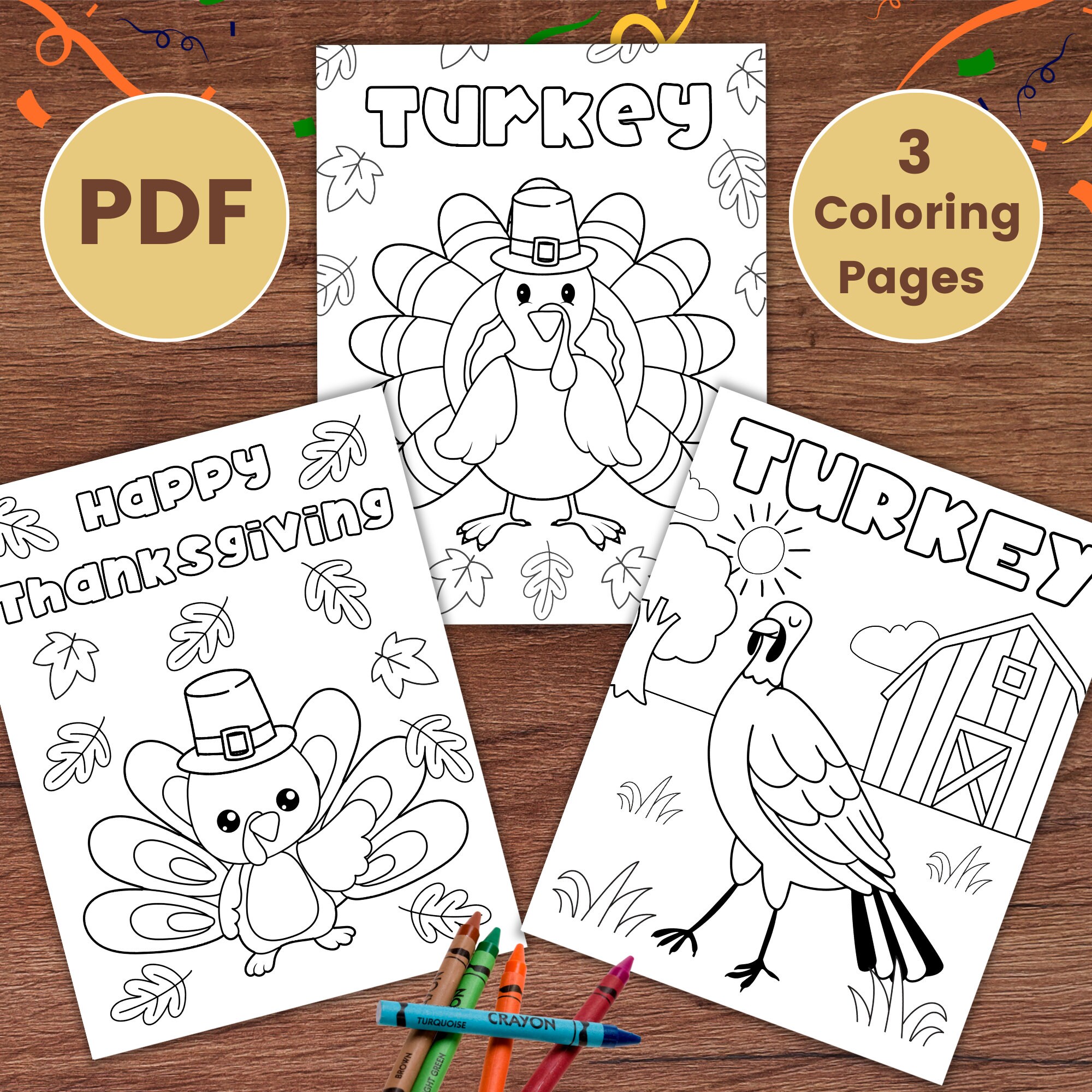 Cute Coloring Turkey Coloring Pages for Kids Kids Party Games ...