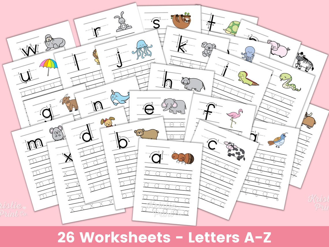 Lowercase Letters Printable, Letter Tracing Worksheets, Handwriting ...