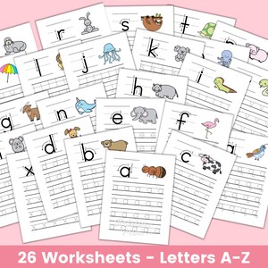 Lowercase Letters Printable, Letter Tracing Worksheets, Handwriting ...