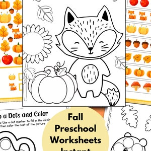 Fall Preschool Worksheets Preschool Activities Autumn Preschool Bundle ...